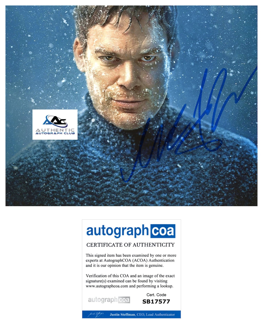 Michael C Hall Autograph Signed 8x10 Photo Dexter Acoa - Etsy