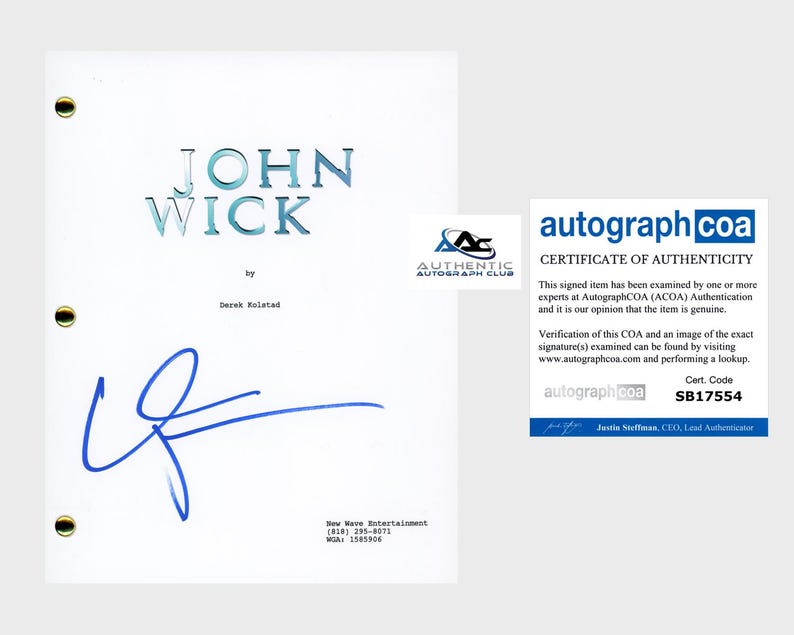 Willem Dafoe Autograph Signed John Wick Script Acoa - Etsy