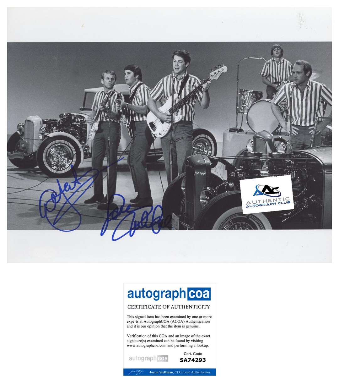 Beach Boys Autograph Signed 11x14 Photo Brian Wilson and Mike Love Acoa ...