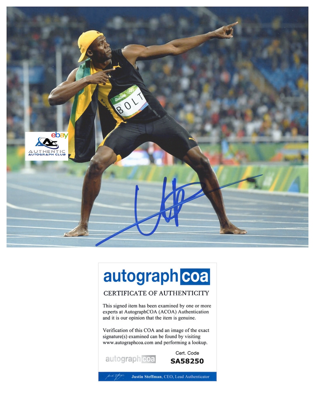 Usain Bolt Autograph Signed 8x10 Photo 2016 Rio Olympic Gold Medalist ...