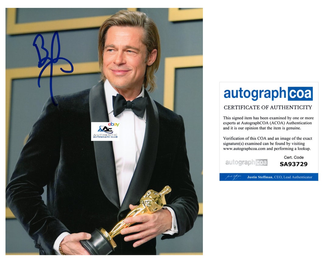 Brad Pitt Autograph Signed 8x10 Photo Oscar Academy Award Winner Acoa ...