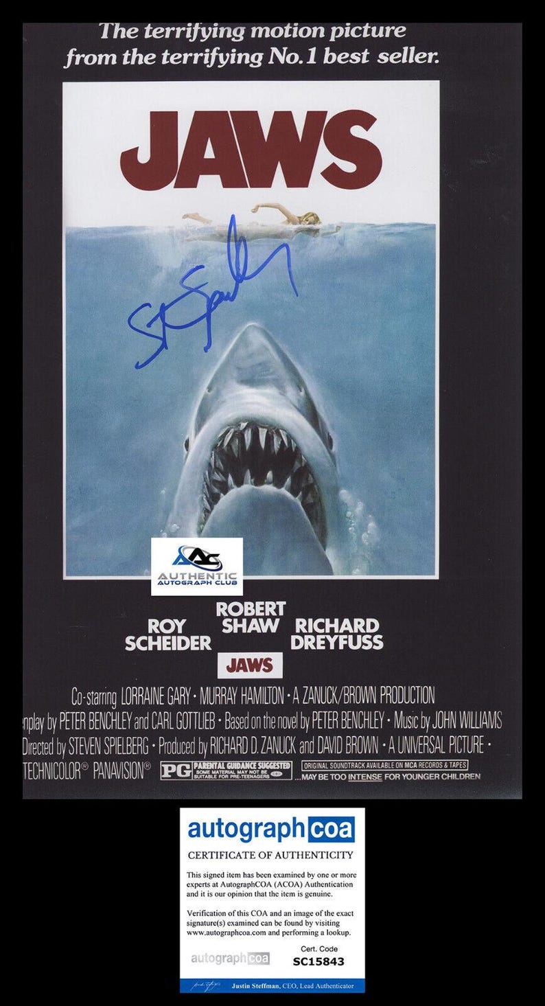 Steven Spielberg Autograph Signed 12x18 Photo Poster Jaws Acoa - Etsy