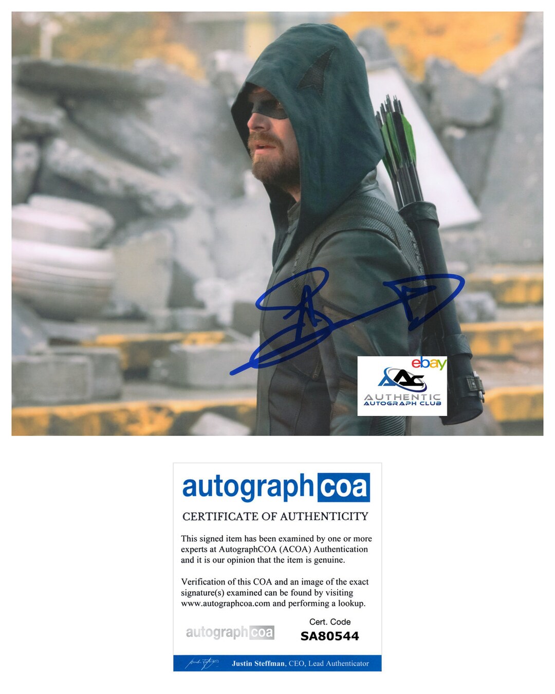Stephen Amell Autograph Signed 8x10 Photo Arrow Dc Comics Acoa - Etsy