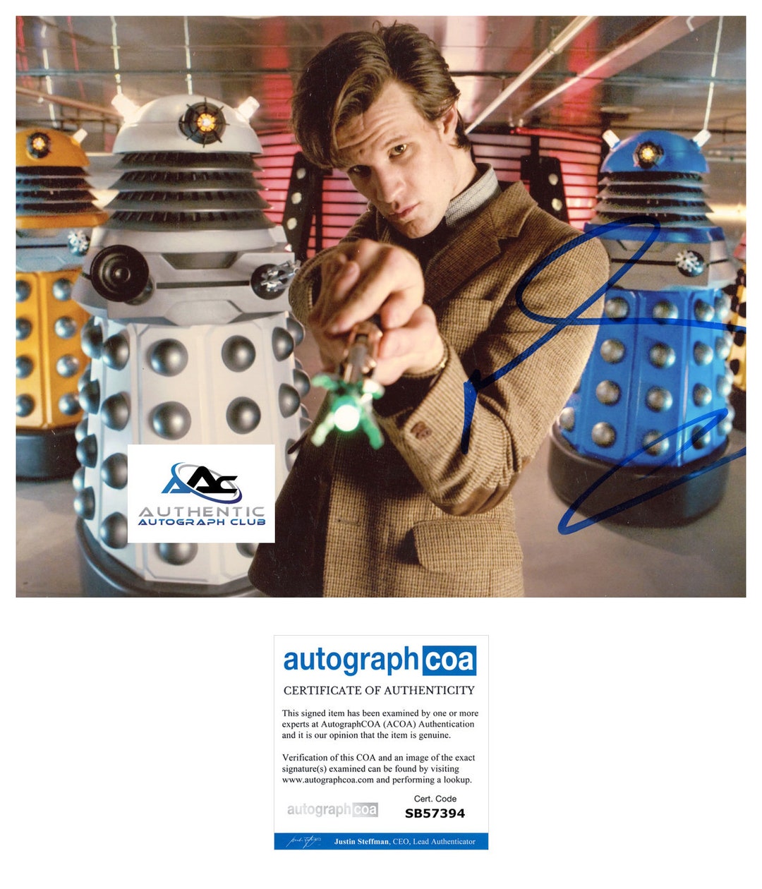 Matt Smith Autograph Signed 8x10 Photo Dr Doctor Who Acoa - Etsy