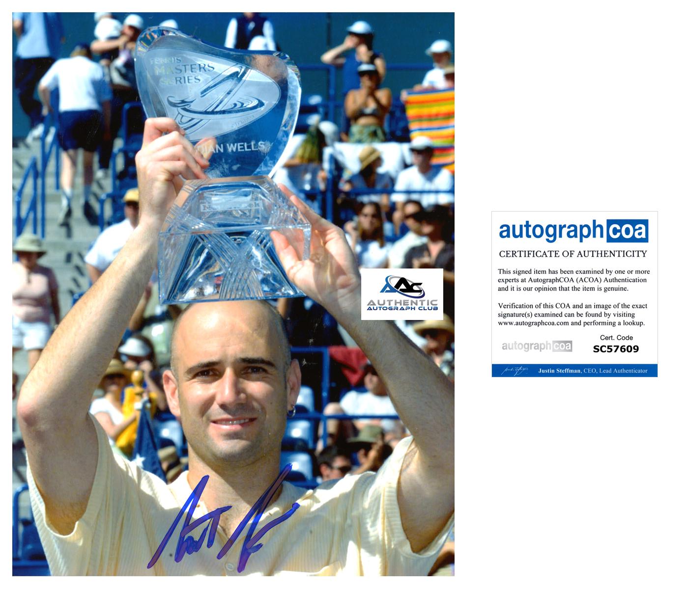 Andre Agassi Autograph Signed 8x10 Photo Tennis Legend Champion Acoa - Etsy