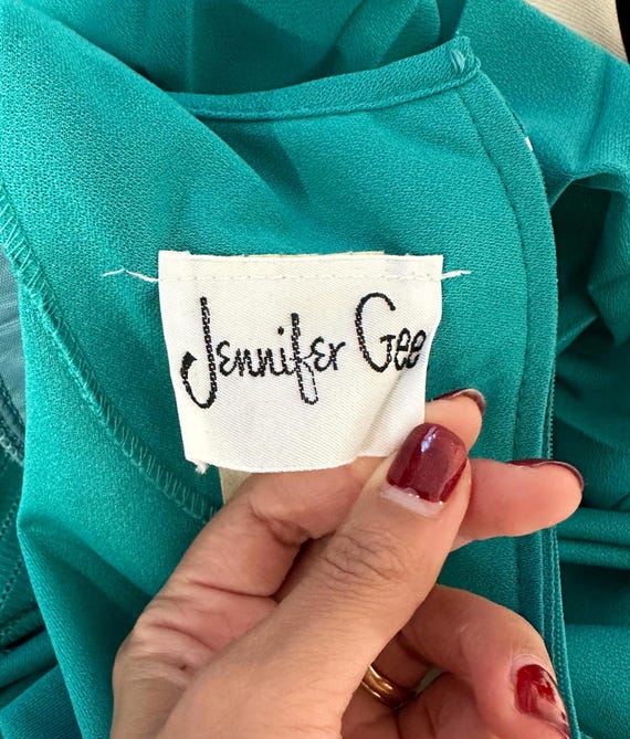 Rare / Vintage 1970's Jennifer Gee Dress / Green Vint… - Gem
