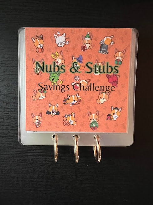 Nubs and Stubs Flip Savings Challenge-3.5x3.5-laminated Envelopes-corgi ...