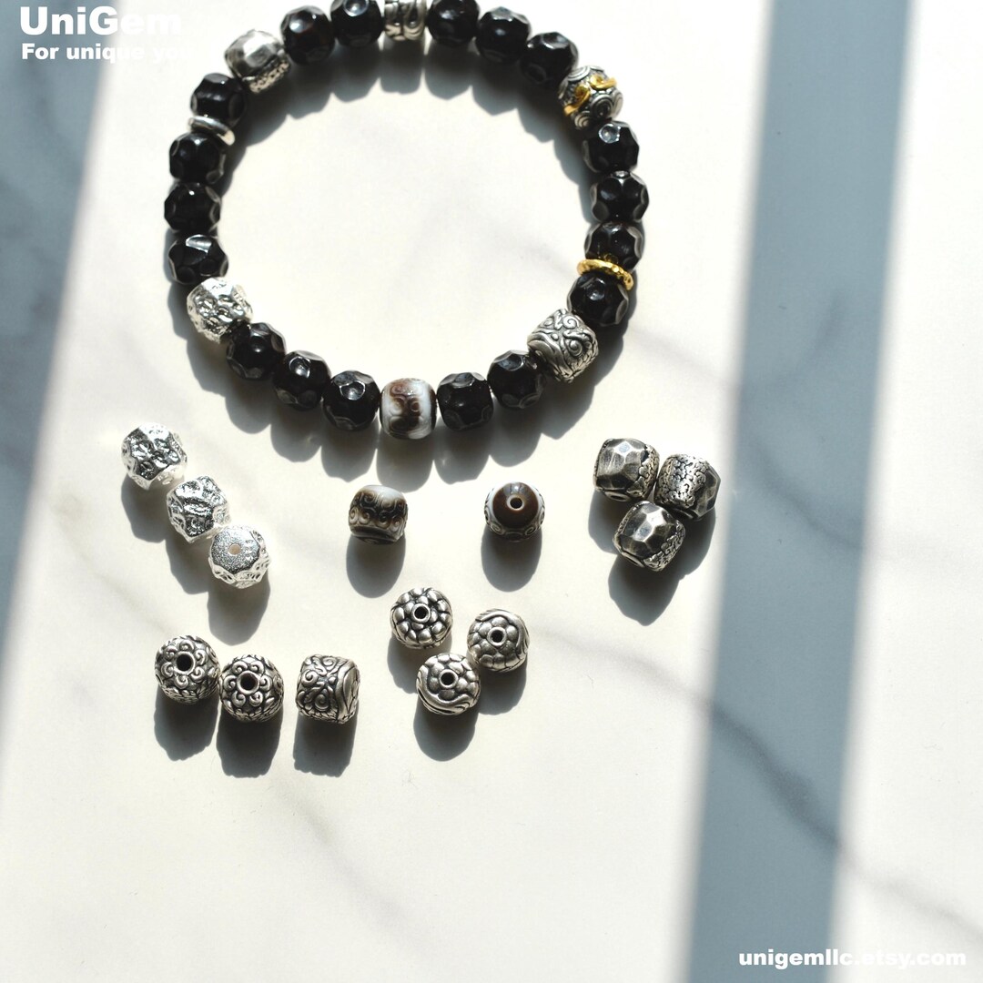 Selected Beads for Black Silver Bracelet DIY Option: Awakening Lion ...