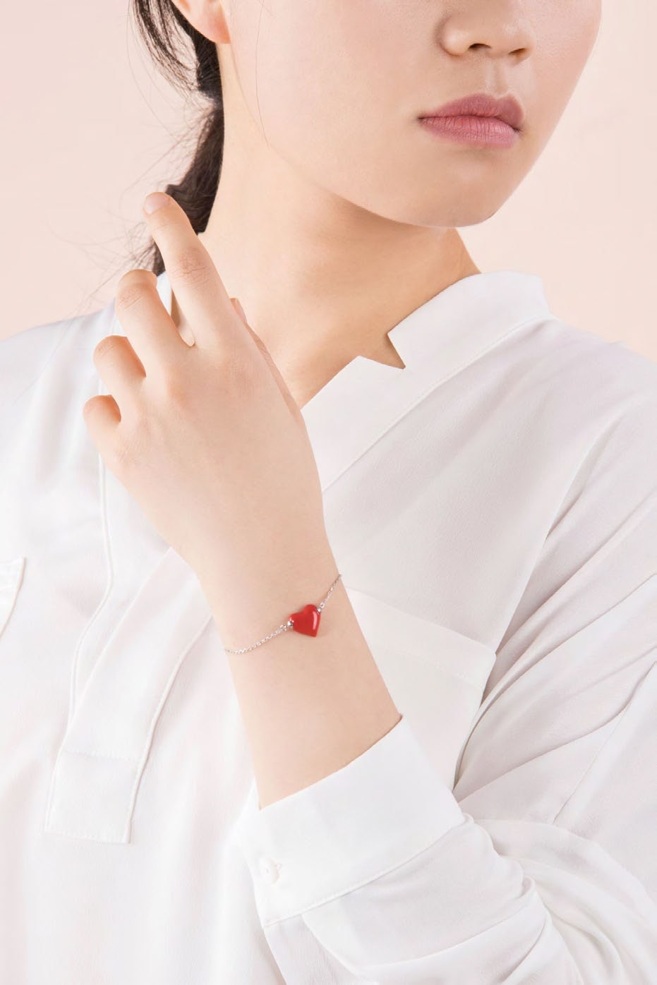 Oriental Ceramics Flipped Heart Series : Necklace, Bracelet, Earrings ...