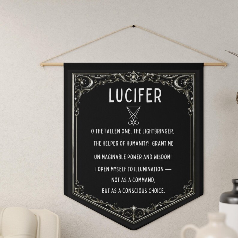 Lucifer Wall Banner Sigil of Lucifer Altar Decor Tapestry - Dark ...
