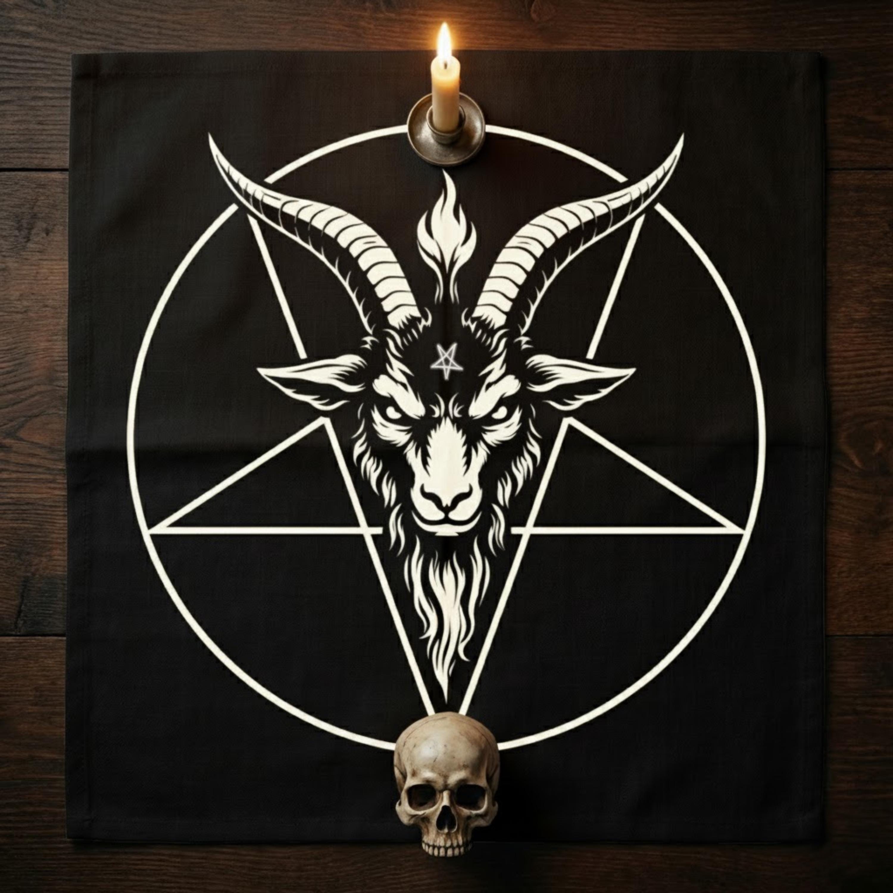 Baphomet Altar Cloth 22x22 | Occult Ritual Altar Cloth | Satanic Symbol ...