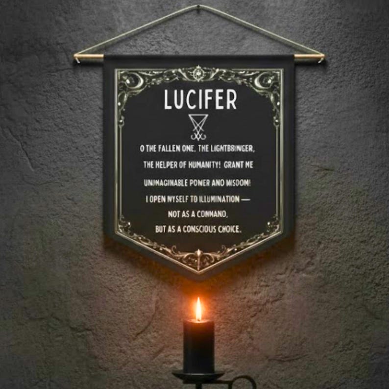 Lucifer Wall Banner Sigil of Lucifer Altar Decor Tapestry - Dark ...