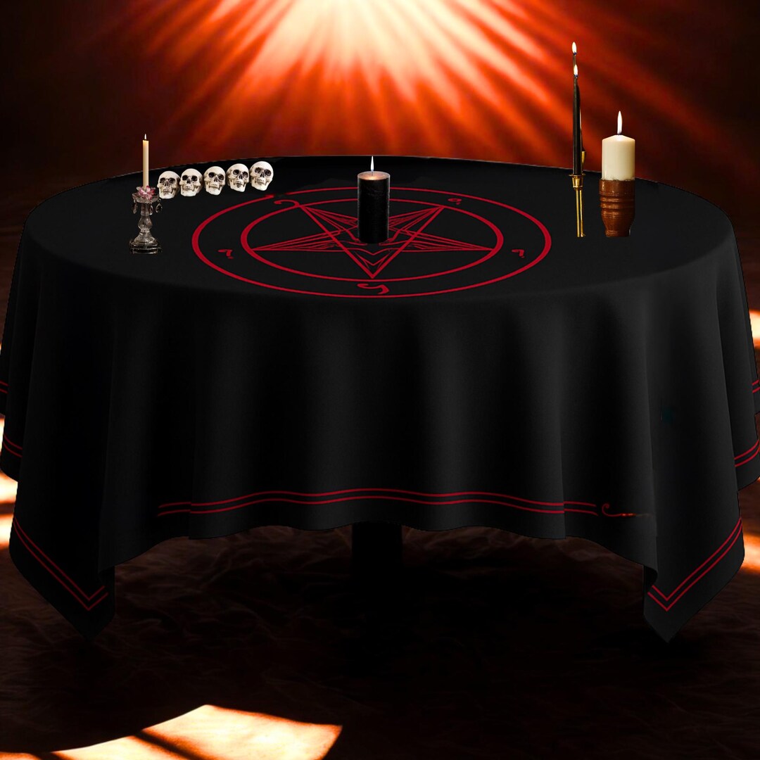 Large Baphomet Altar Cloth 58×58 | Satanic Ritual Tablecloth | 100% ...