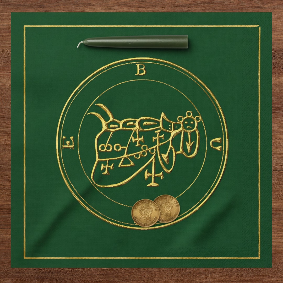 Bune Ritual Altar Cloth | Ceremonial Sigil Cloth for Prosperity ...