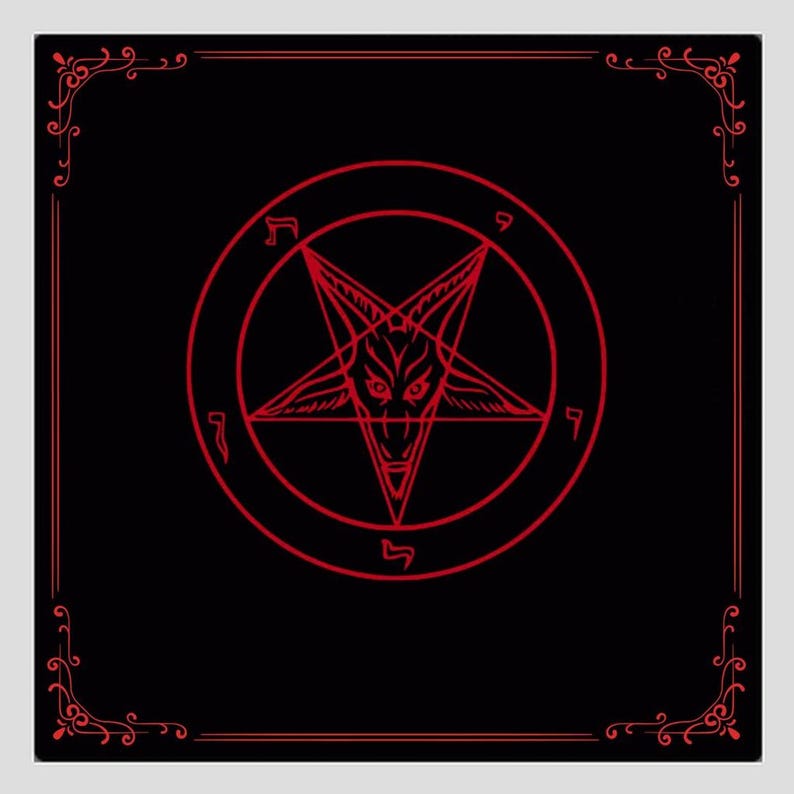 Baphomet Altar Cloth – Cotton Satanic Ritual Cloth, Gothic Witchcraft ...