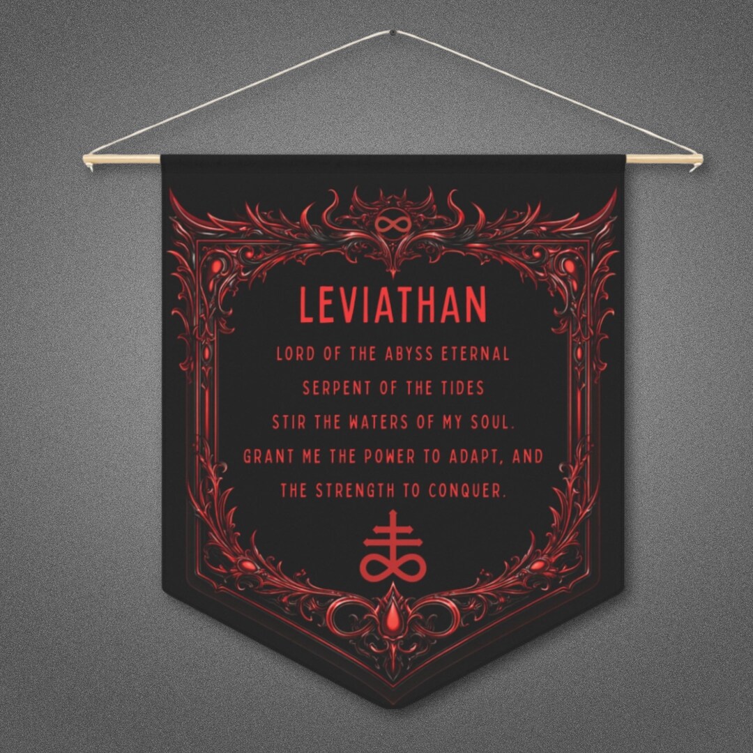 Leviathan Wall Banner Pennant | Altar Decor, Brimstone Cross Ritual ...