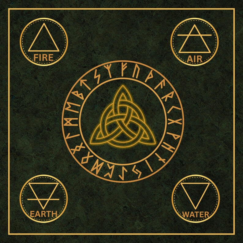 Runic Portal Ritual Altar Cloth | Cotton Twill Rune Circle With ...