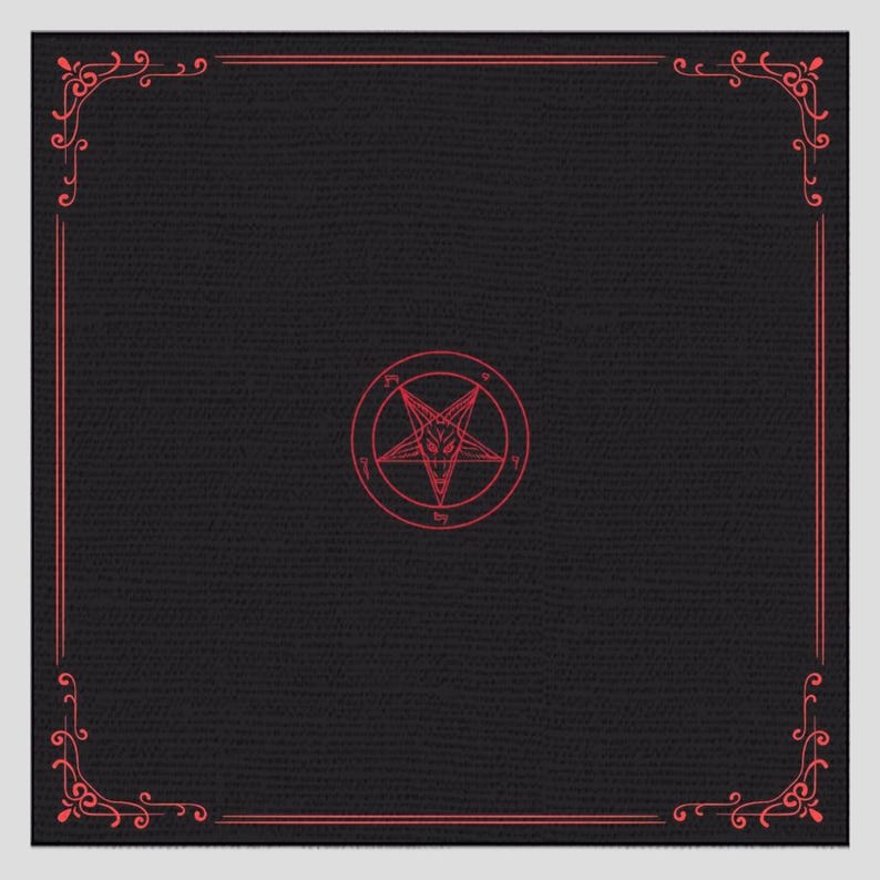 Large Baphomet Altar Cloth 58×58 | Satanic Ritual Tablecloth | 100% ...