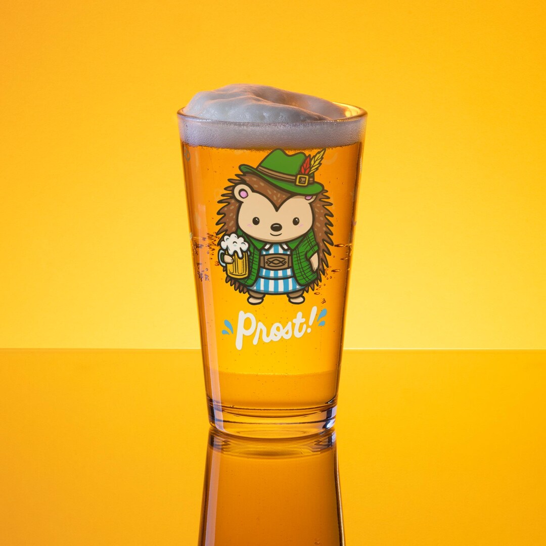 Personalized Oktoberfest Hedgehog Pint Glass: Festive Beer Drinkware - Etsy