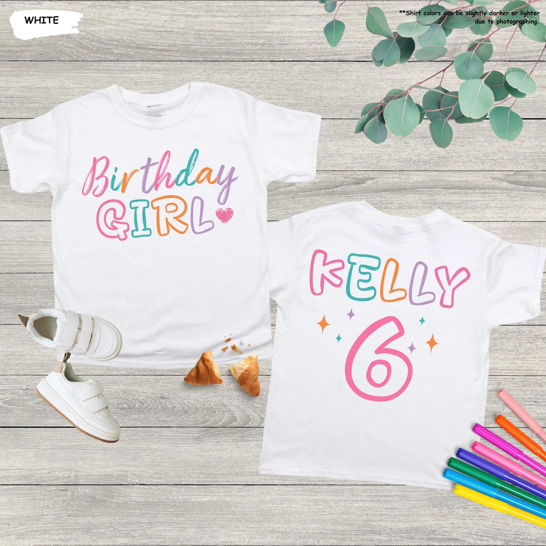 Custom Girls Birthday Shirt, 6th Birthday Girls Shirt, Girls Birthday ...