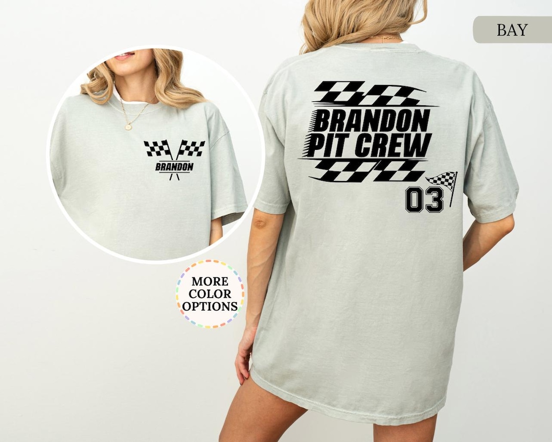 Comfort Colors® Custom Pit Crew Shirt, Personalized Last Name Racing ...