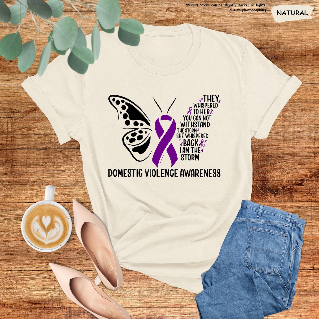 Domestic Violence Awareness Shirt, Purple Ribbon Shirt, Domestic ...