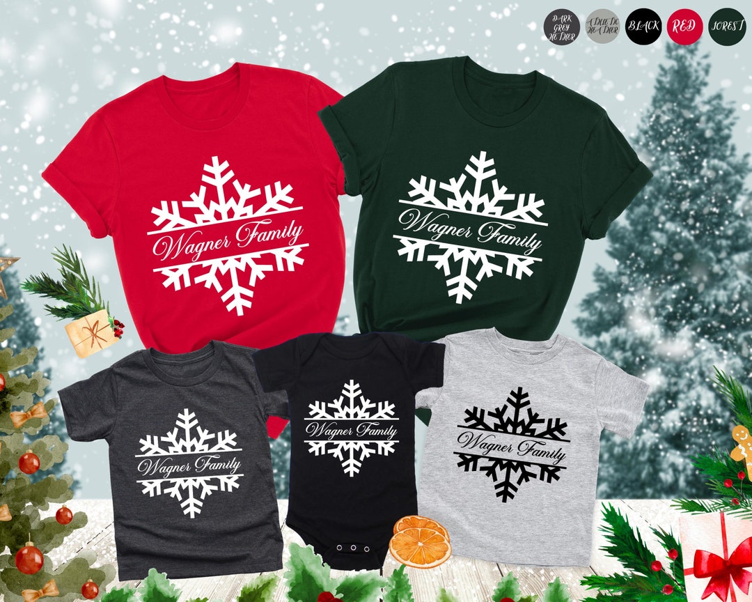 Custom Snowflake Family Shirts, Personalized Family Christmas Shirt ...