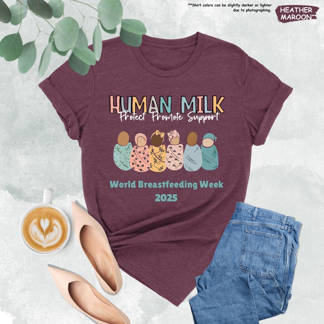 Human Milk Shirt, Protect Promote Support Shirt, World Breastfeeding ...