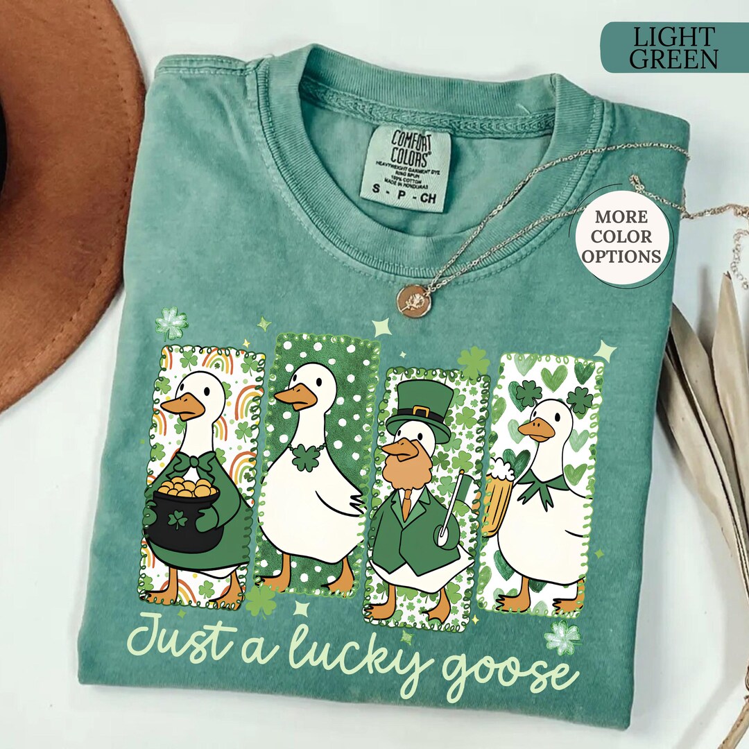 Comfort Colors® Goose St Patrick’s Day T-shirt, Just a Lucky Goose ...