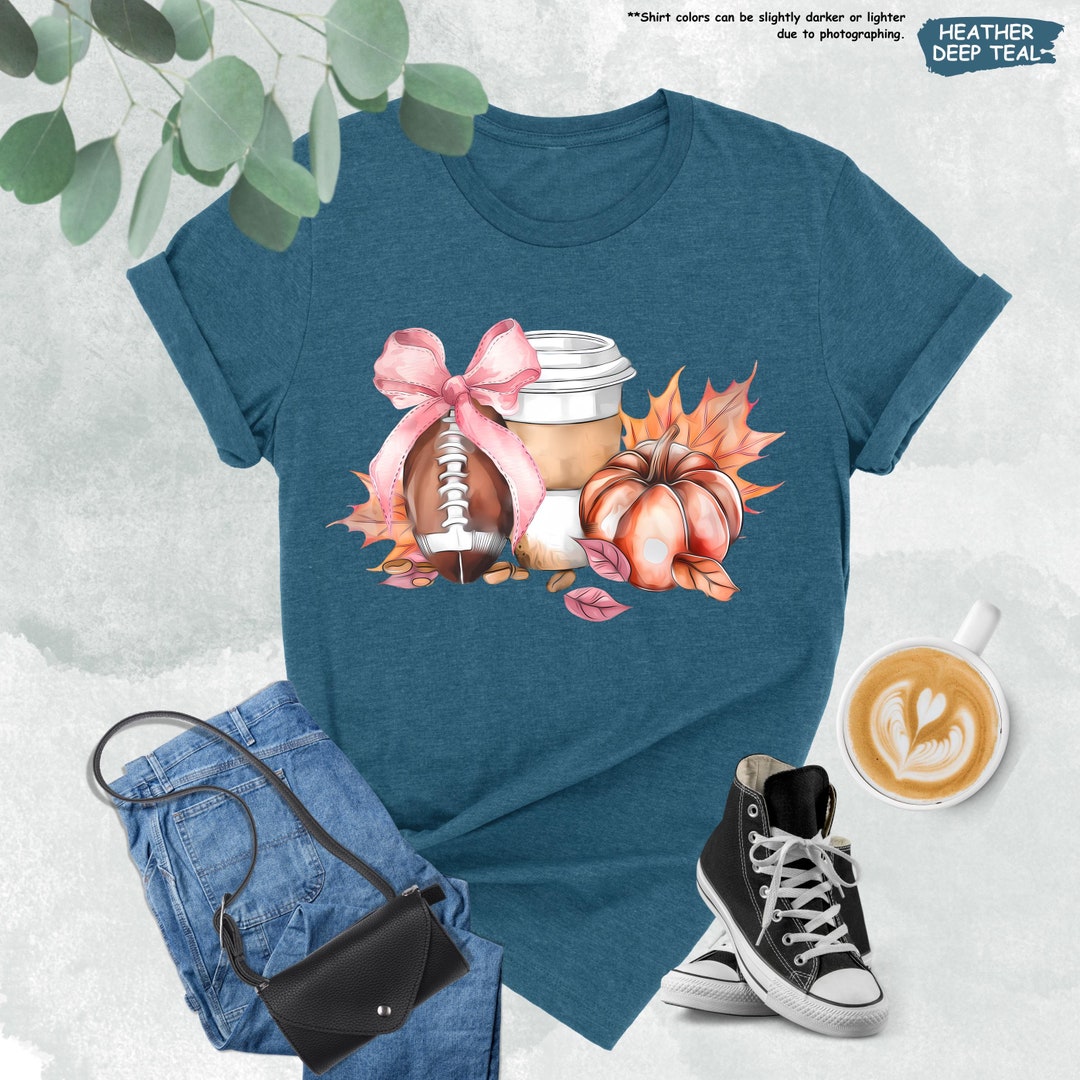 Fall Football Shirt, Fall Pumpkin Shirt, Coffee Lover Shirt, Fall ...