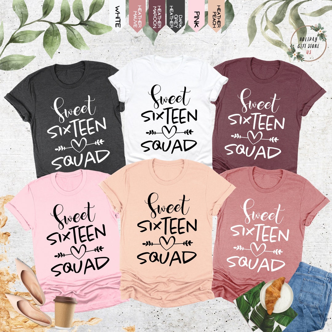 Sweet Sixteen Squad Shirt, Sweet 16 Shirt, Sweet 16 Birthday, 16th ...