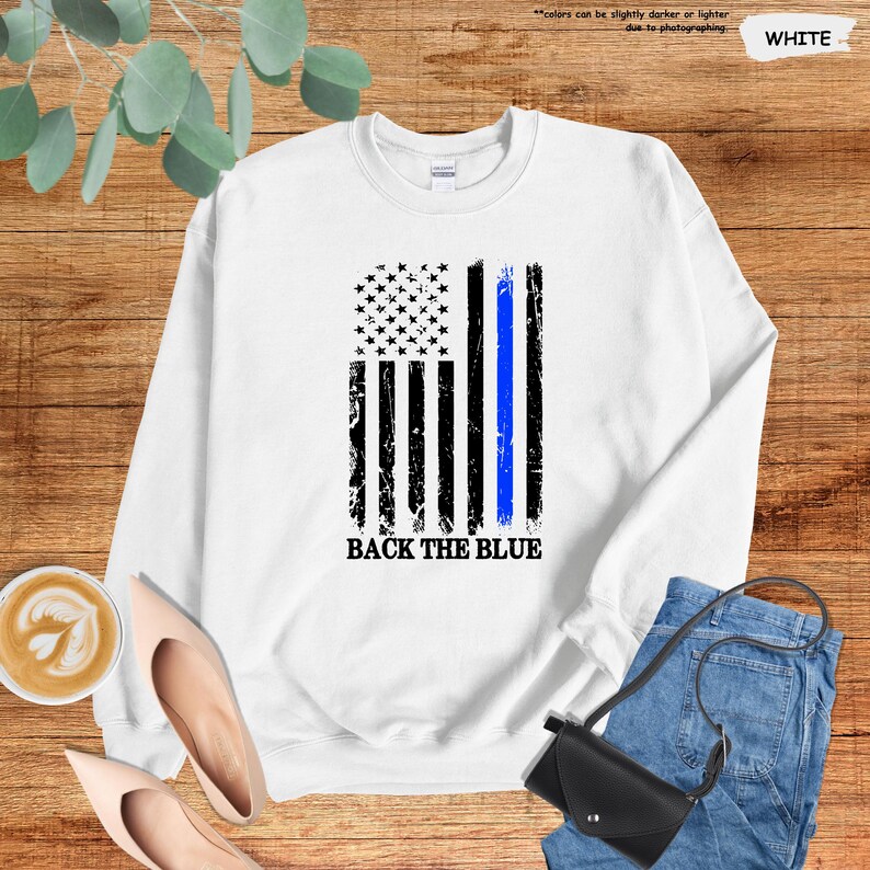 Back the Blue Shirt, Thin Blue Line American Flag Tee, Support Police T ...