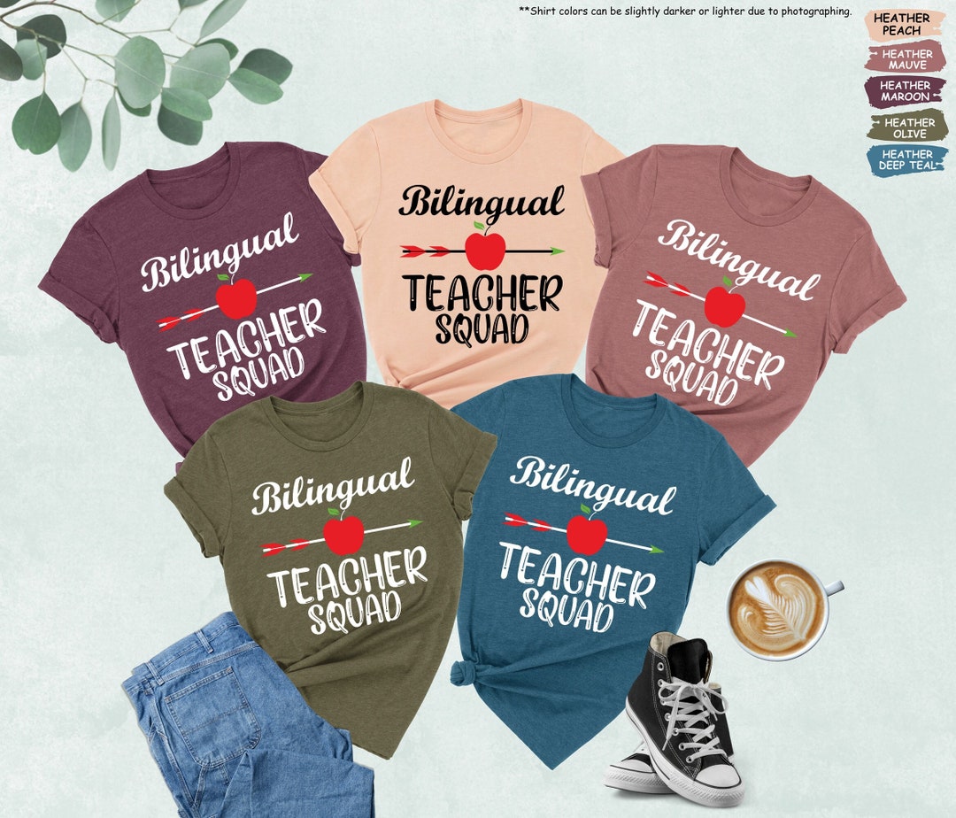 Bilingual Teacher Squad Shirt, Spanish Teacher Shirt, Bilingual Teacher ...