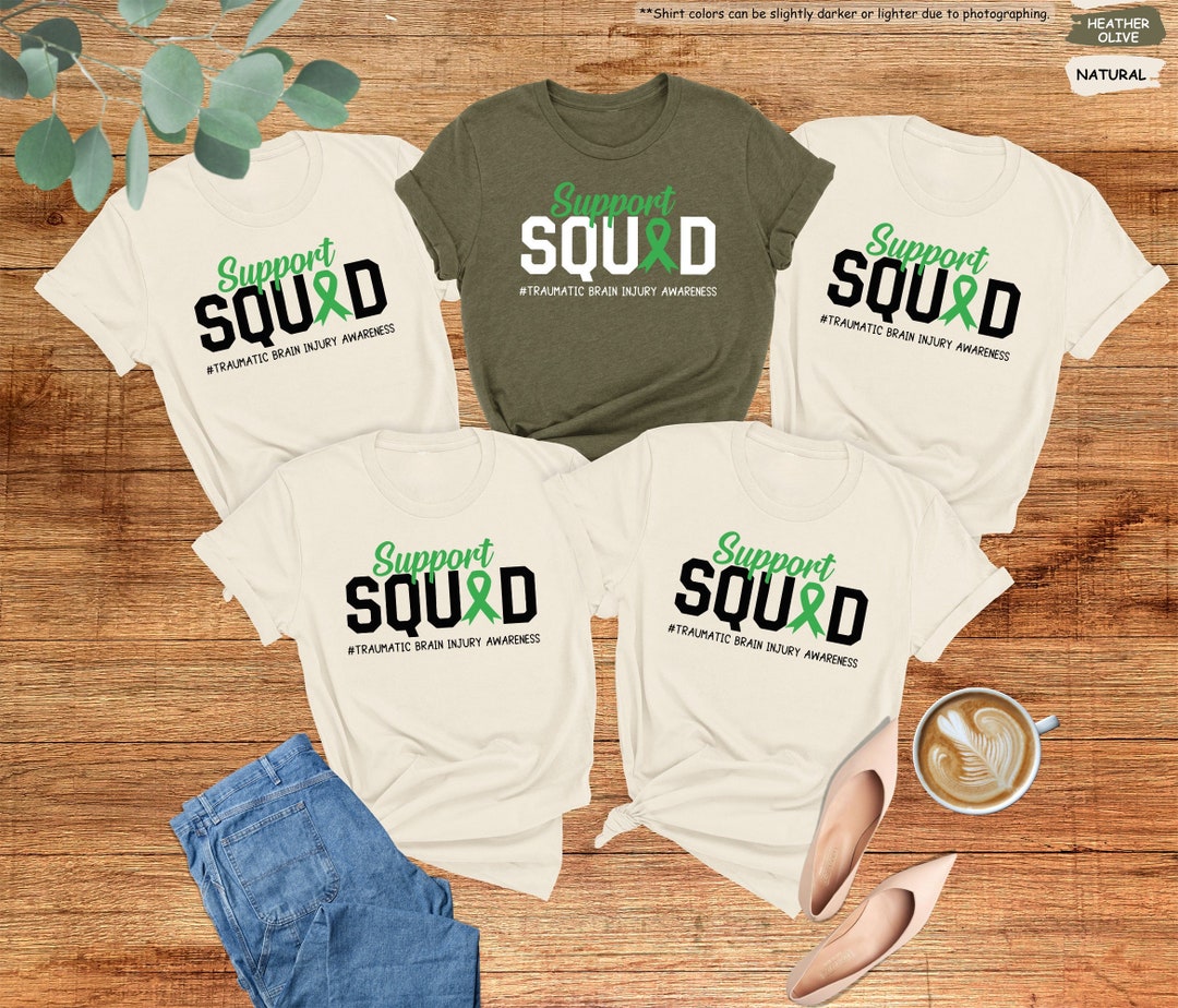 Support Squad Traumatic Brain Injury Awareness Shirt, TBI Shirt, Brain ...