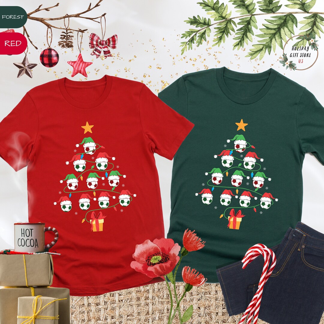Soccer Ball Tree Shirt, Soccer Christmas Shirt, Soccer Team Shirt ...