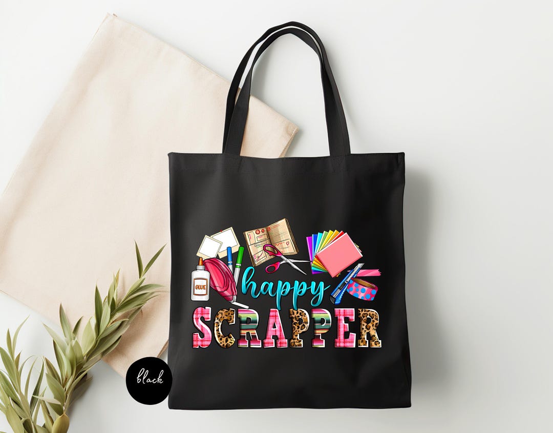 Scrapbooking Tote Bag, Happy Scrapper Bag, Scrapbook Lover Tote, Woman ...