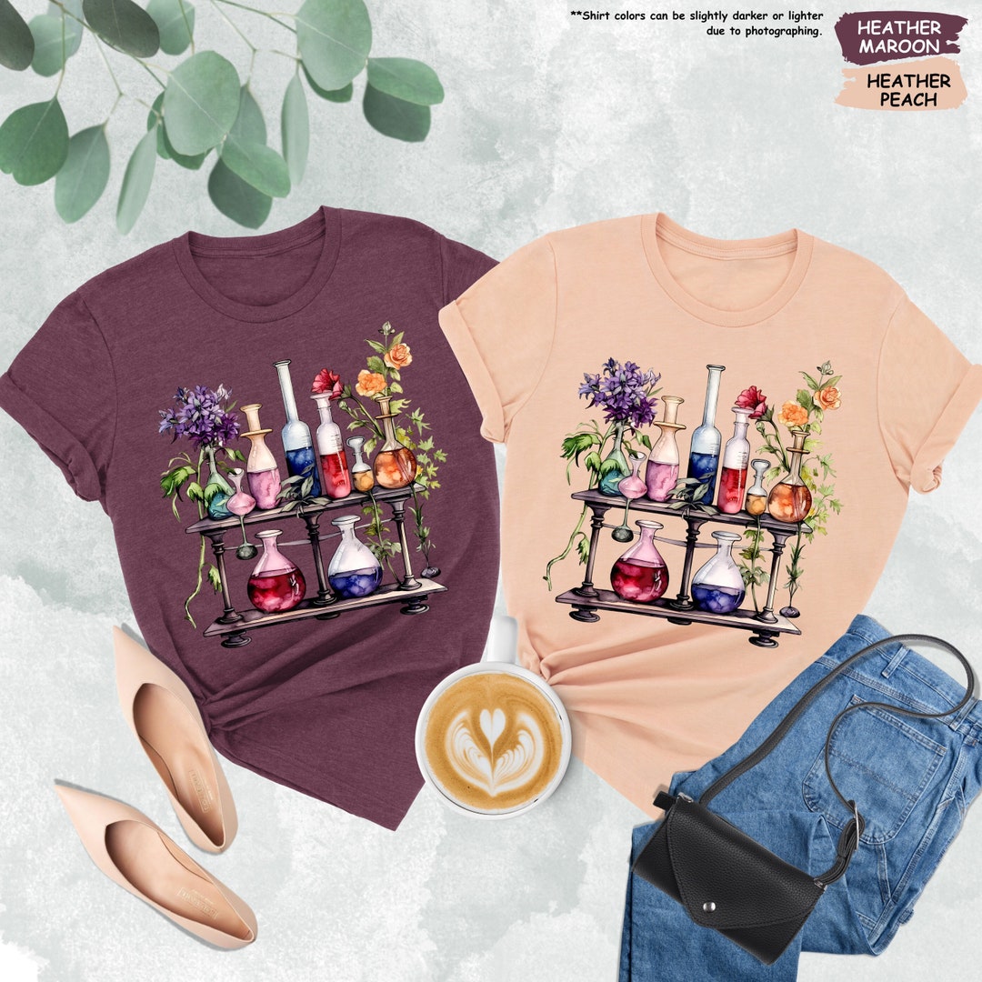 Floral Beakers Laboratory Shirt, Chemistry Shirt, Lab Tech Shirt ...