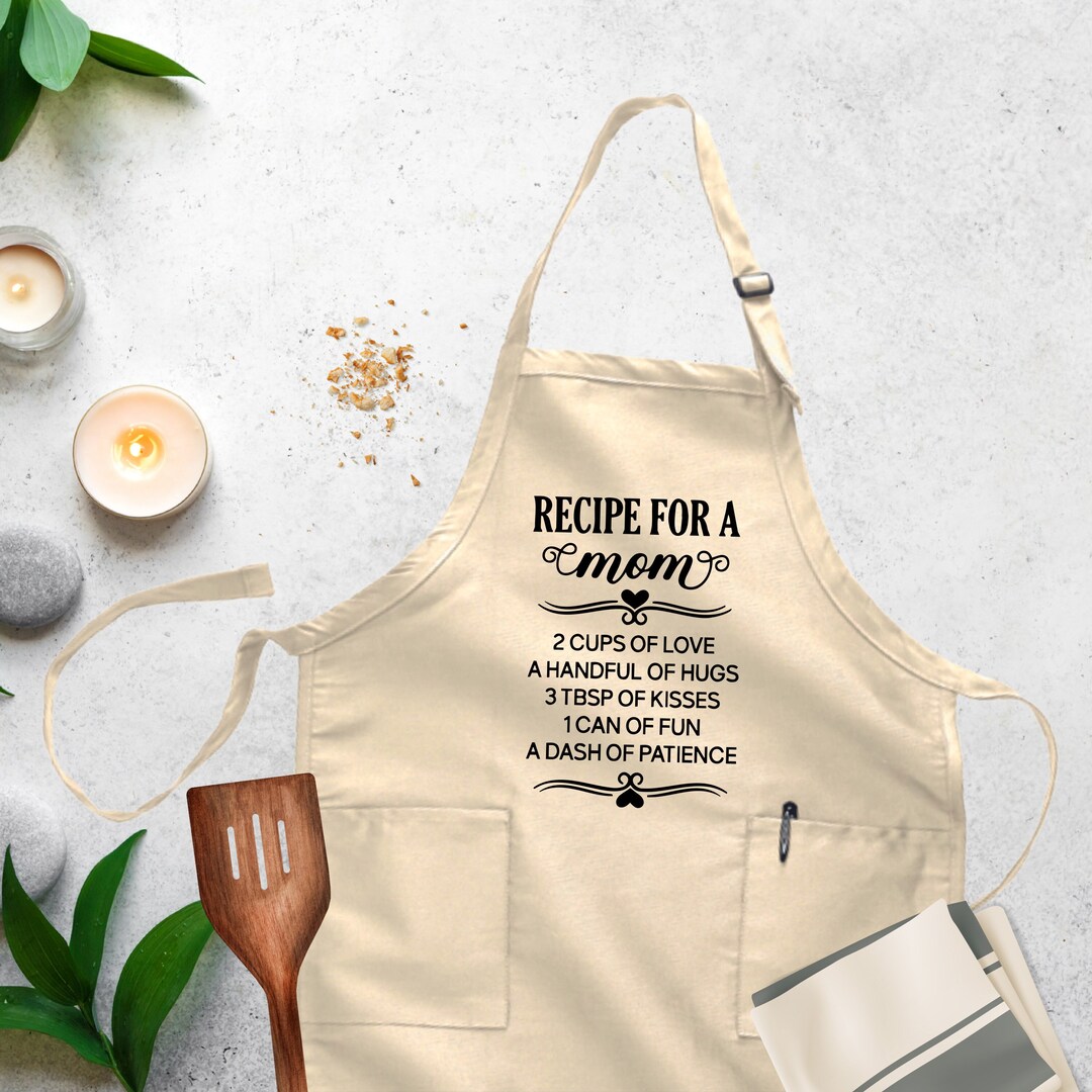 Recipe for A Mom Apron, Mothers Day Apron, Cooking Apron for Mom ...