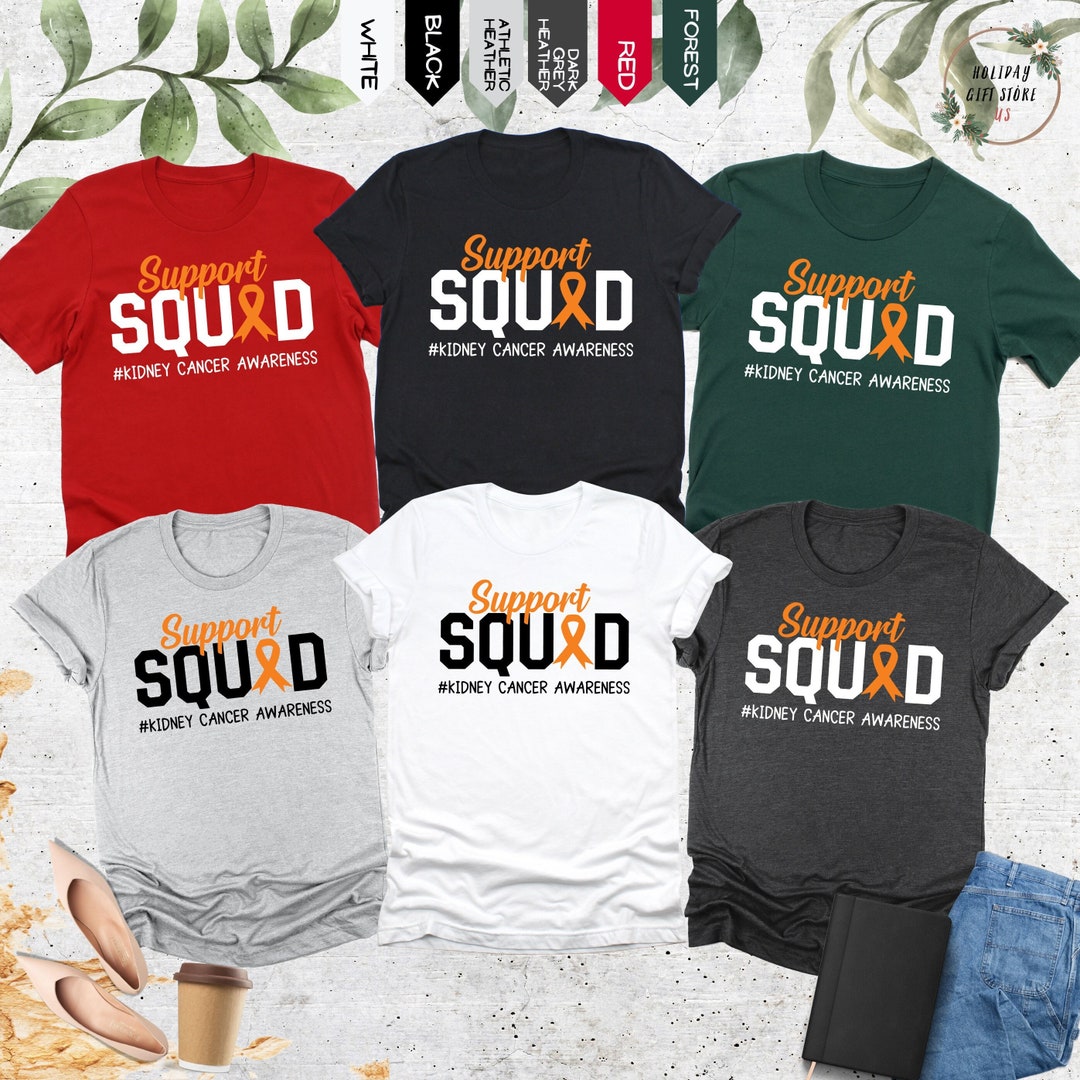 Support Squad Kidney Cancer Awareness Shirt, Kidney Disease Shirt ...