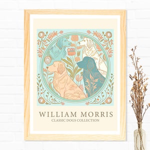 William Morris Dogs Collection Pastel Colors Wall Art Print Poster ...