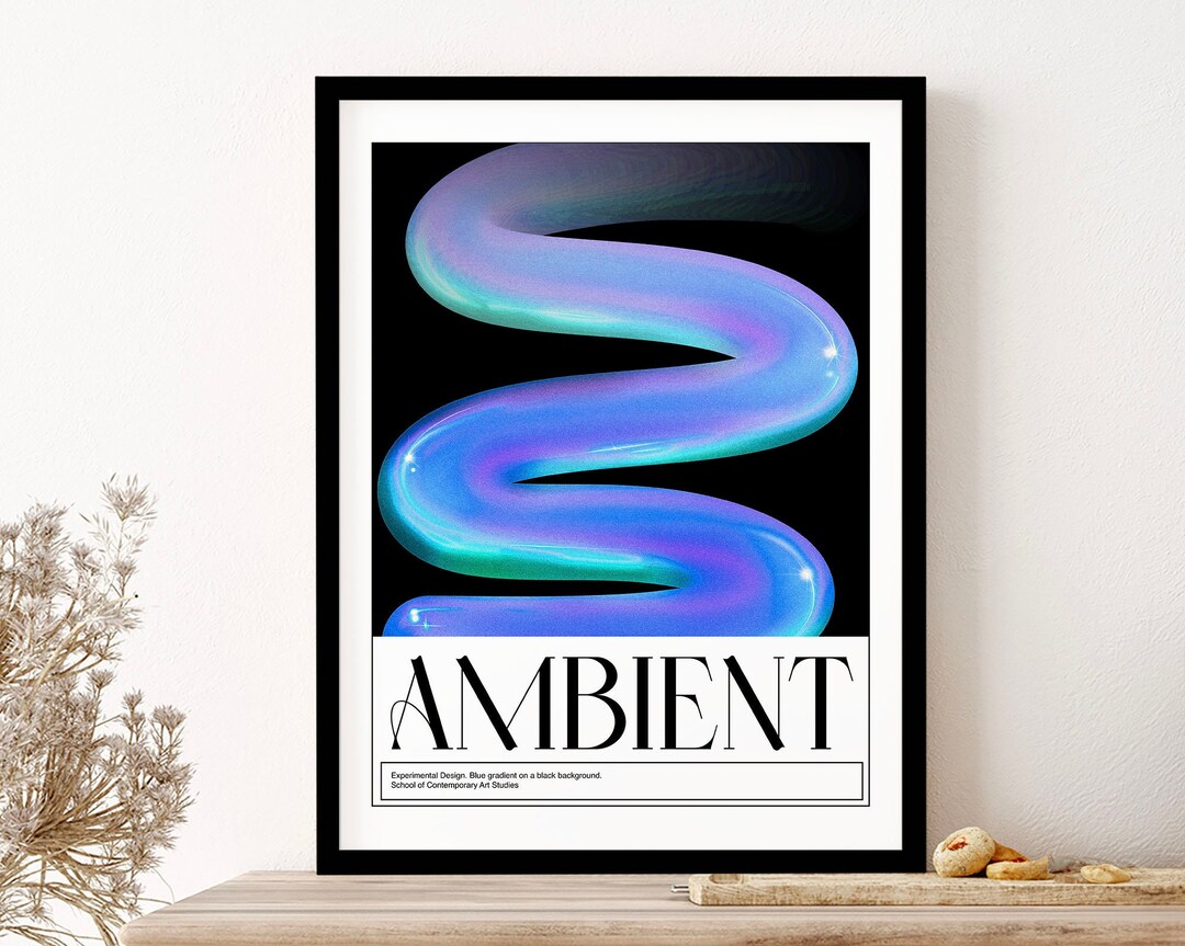 Ambient Graphic Design Poster, Framed Art Print Poster 3D Art, Aura ...