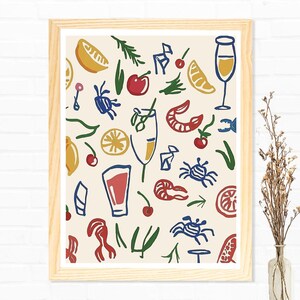 Italian Food Matisse Pattern Wall Art Print Poster Framed Art Gift - Etsy