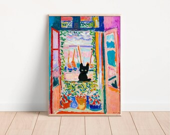 Henri Matisse Cat Print, Matisse Open Window Cat Poster, Cat Art, Animal Poster, Wall Art ...