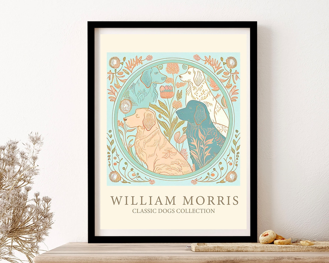 William Morris Dogs Collection Pastel Colors Wall Art Print Poster ...