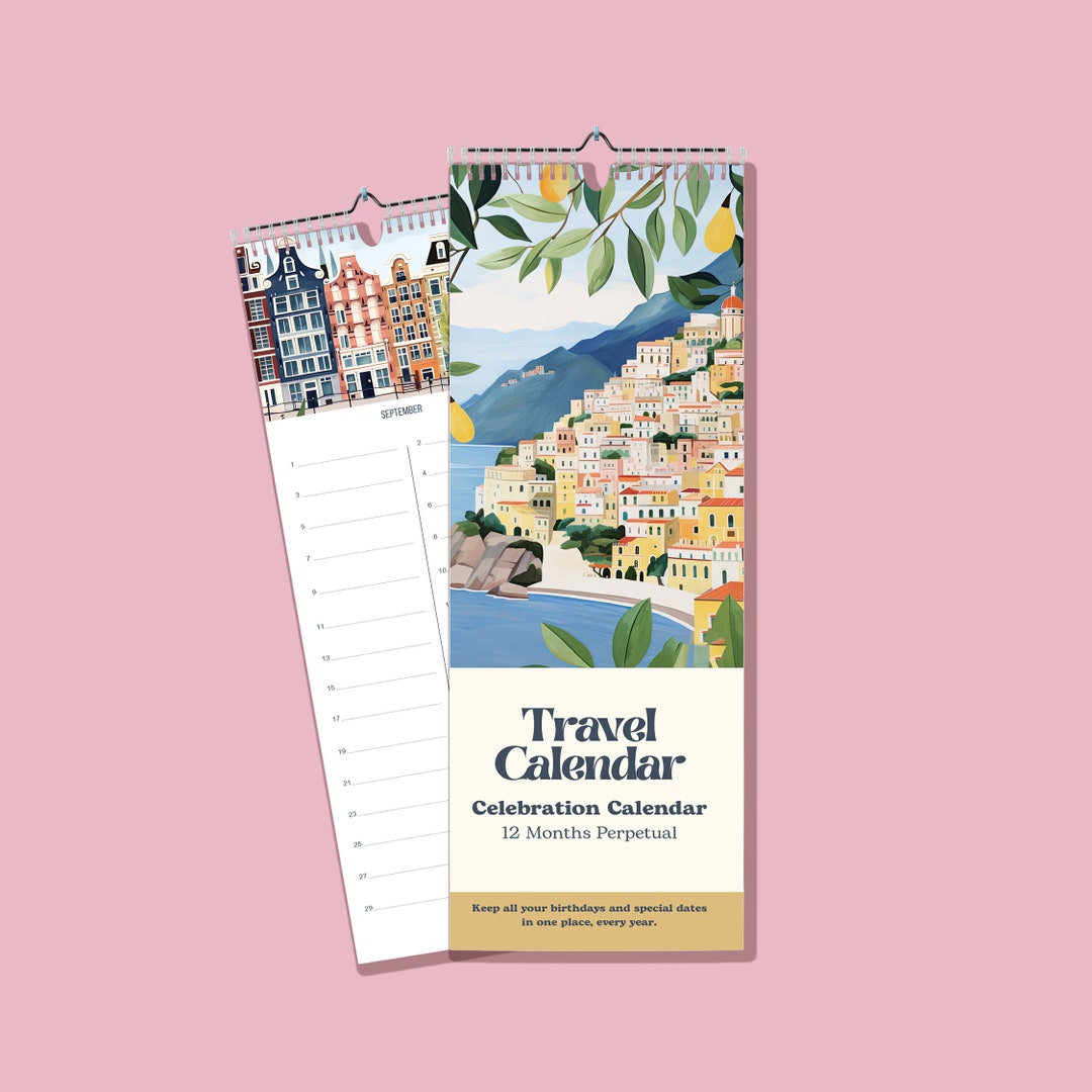 Travel Perpetual Calendar Travel Calendar Birthday Calendar Celebration ...