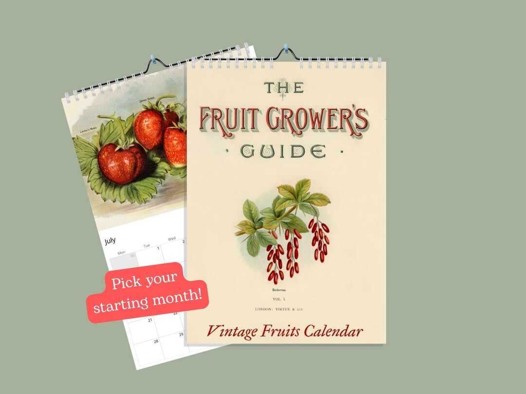 2024 2025 Calendar Vintage Botanical Fruit Calendar the Fruit Grower's ...