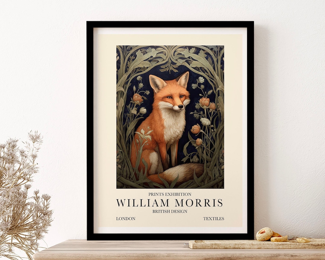 William Morris London Exhibition Poster Red Fox Wall Art Print Poster ...