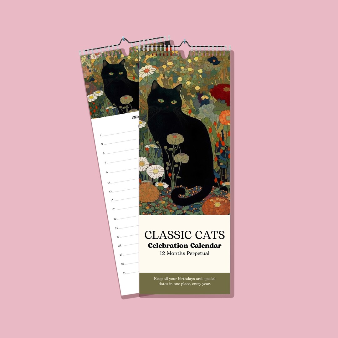 Classic Cats Perpetual Calendar Cat Calendar Birthday Calendar ...