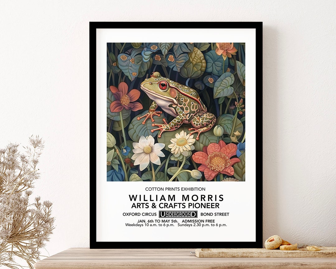 William Morris Big Frog Toad Botanical Flowers Wall Art Print Poster ...