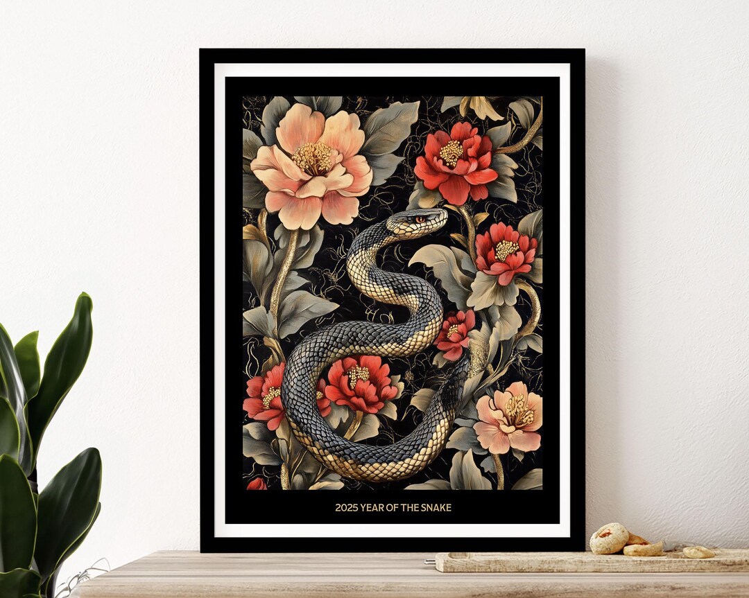 Snake, Year of the Snake 2025, William Morris Style, Chinese New Year ...